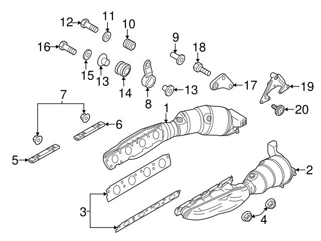 Genuine VW/Audi 07L253039P Exhaust Manifold Gasket; Left, Right - Audi ...