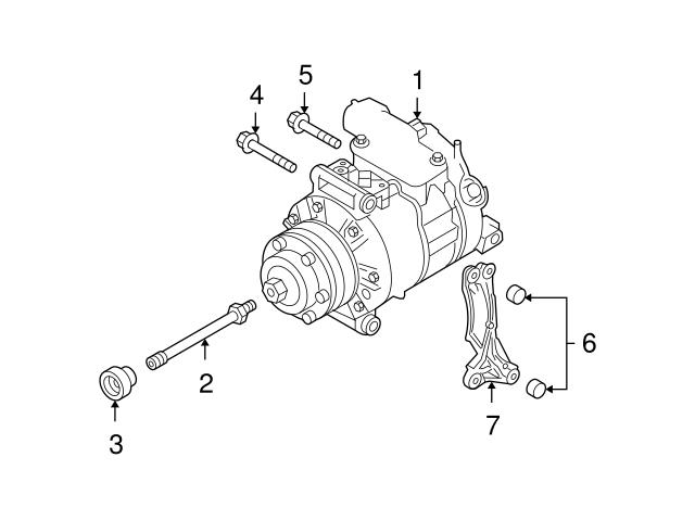 Genuine VW/Audi 07L260095C A/C Compressor Shaft - Audi | AU07L260095C