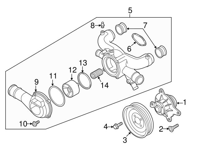 Genuine VW/Audi 07P121139 Water Outlet Gasket - Audi | AU07P121139