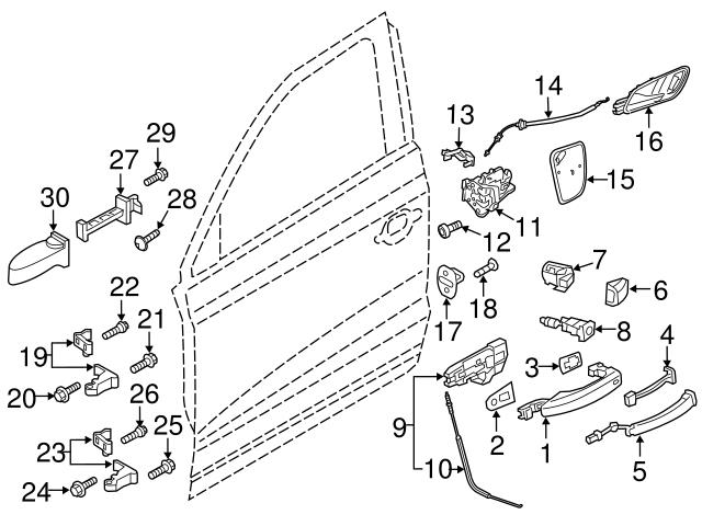 Genuine VW/Audi 107837167CC Door Lock Cylinder; Left - Audi | AU107837167CC