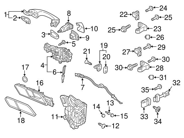 Genuine VW/Audi 107837167EP Door Lock Cylinder; Left - VW | VW107837167EP