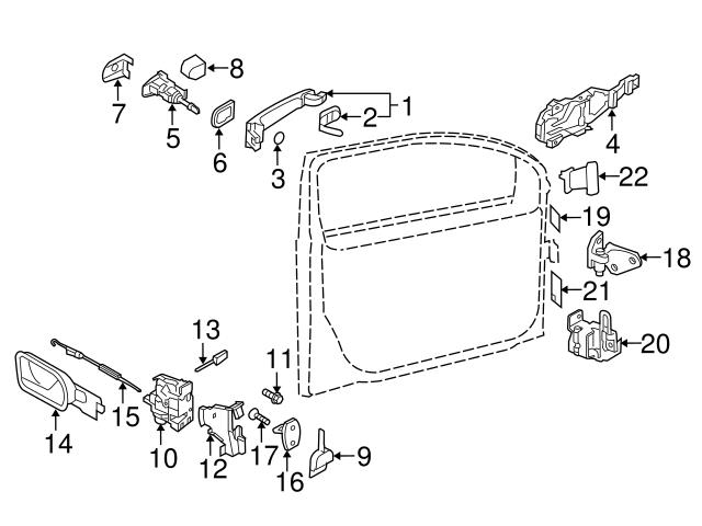 Genuine VW/Audi 107837167FC Door Lock Cylinder; Front Left - VW ...