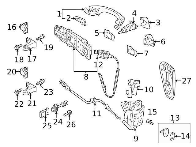 Genuine VW/Audi 107837167FT Door Lock Cylinder; Left - VW | VW107837167FT