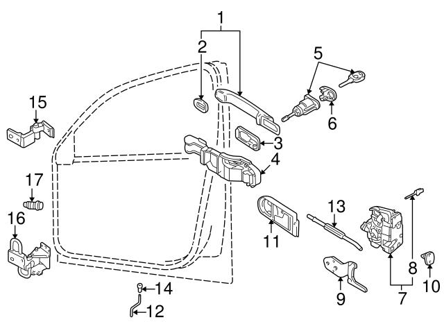 Genuine VW/Audi 107837167JG Door Lock Cylinder; Front Left - VW | 107837167JB 107837167JE ...