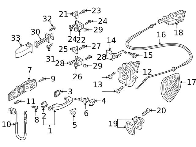 Genuine VW/Audi 107837167JK Door Lock Cylinder; Left - Audi | AU107837167JK