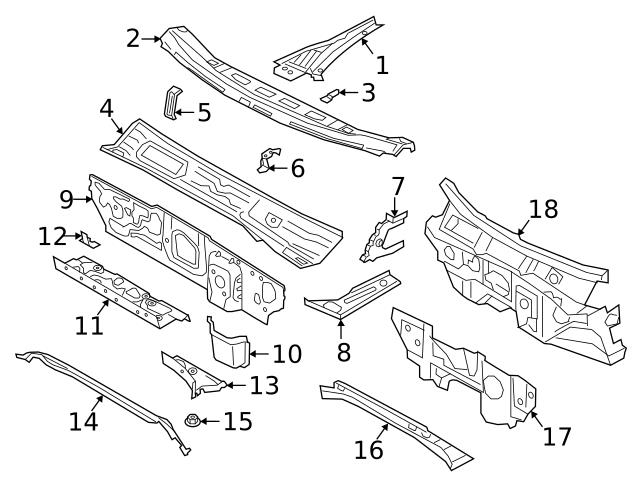 Genuine VW/Audi 17A806239 Cowl Crossmember - VW | VW17A806239
