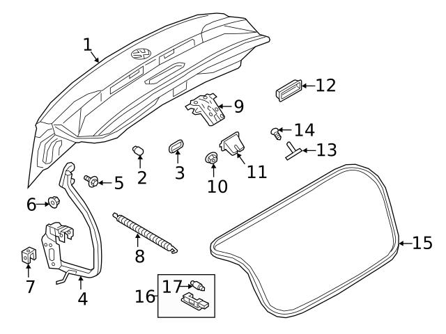 Genuine VW/Audi 17A827566 Trunk Lid Release Switch - VW | VW17A827566
