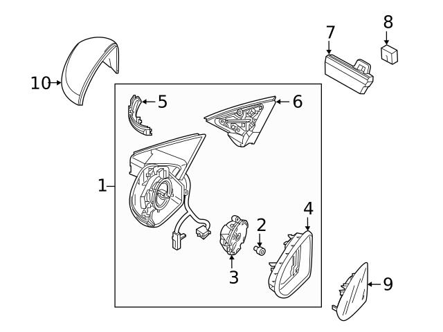 Genuine VW/Audi 17A857507AK9B9 Door Mirror Housing; Left - VW ...