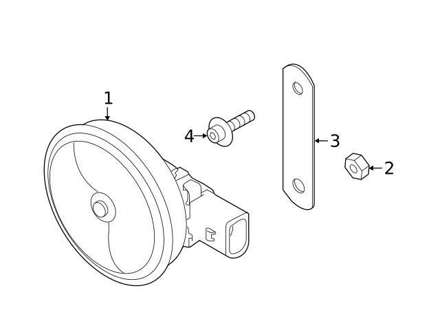 Genuine VW/Audi 17A951115A Horn - VW | VW17A951115A