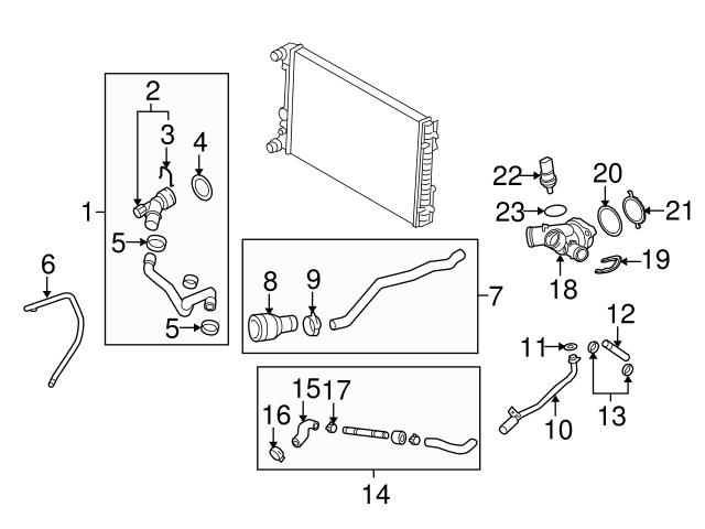 Genuine VW/Audi 1C0122073E Heater Hose; Lower - VW | VW1C0122073E