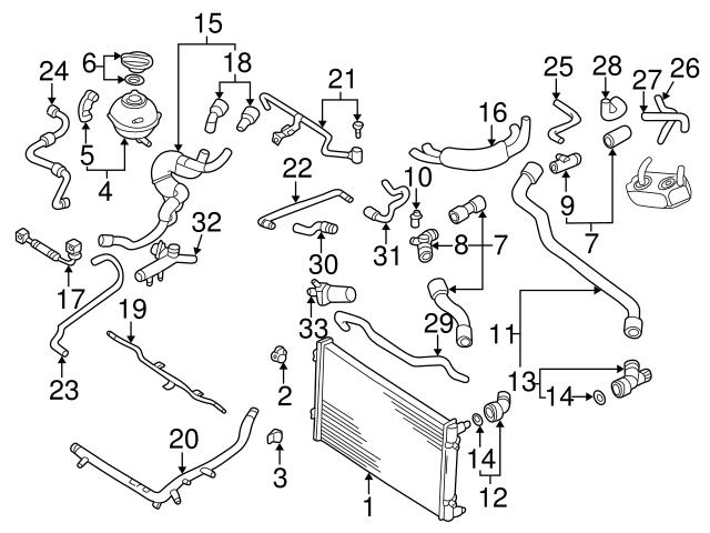 Genuine VW/Audi 1C0122157AG Heater Hose Assembly; Front - VW ...