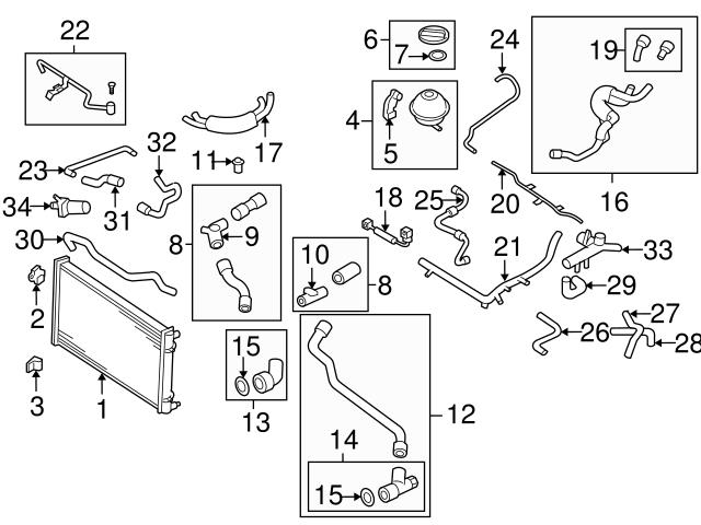 Genuine VW/Audi 1C0122291 Radiator Coolant Hose Adapter; Upper - VW ...