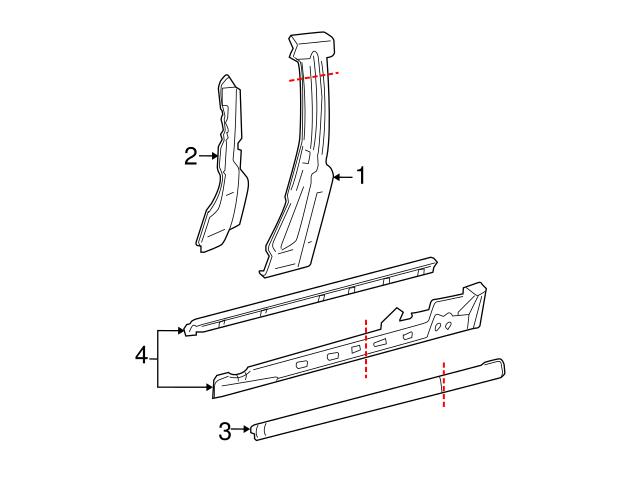 Genuine VW/Audi 1C0809673C Rocker Panel; Left - VW | VW1C0809673C