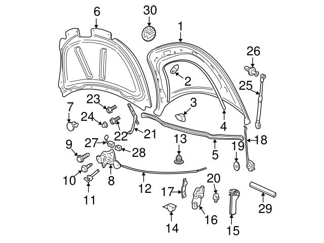 Genuine VW/Audi 1C0823723B Hood Seal; Rear - VW | VW1C0823723B