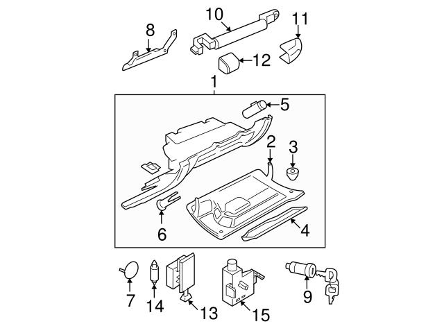Genuine VW/Audi 1C0857113 Glove Box Lock Kit - VW | VW1C0857113