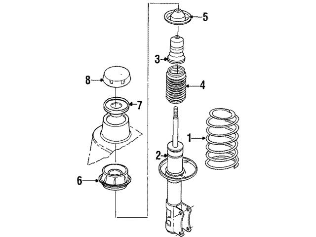 Genuine VW/Audi 1H0412341 Coil Spring Insulator; Left Upper, Right ...