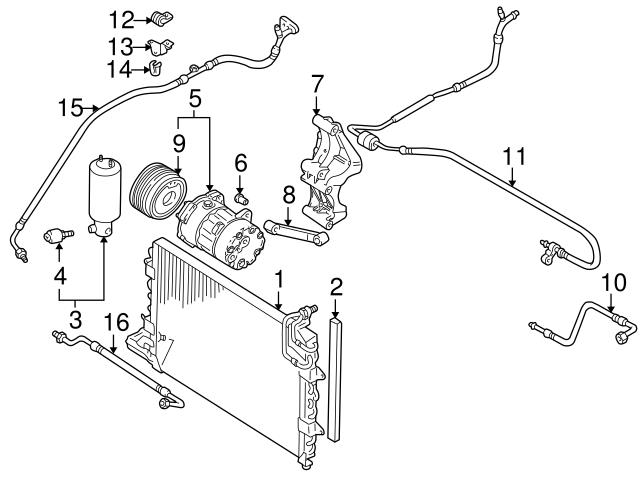 Genuine VW/Audi 1H1820741B A/C Refrigerant Discharge / Suction Hose ...