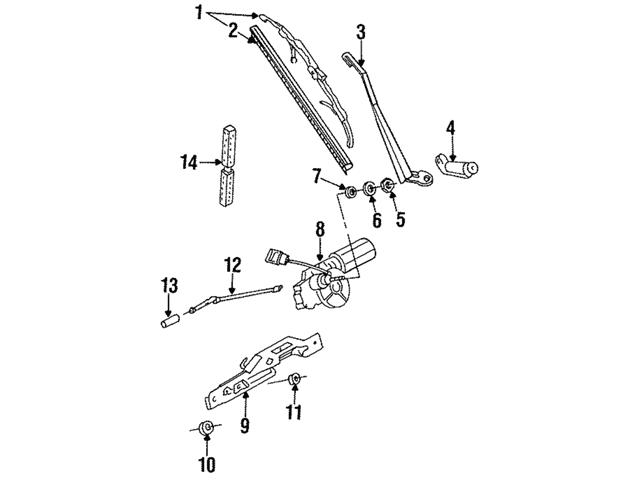 Genuine VW/Audi 1H6955707 Back Glass Wiper Arm; Rear - VW | VW1H6955707