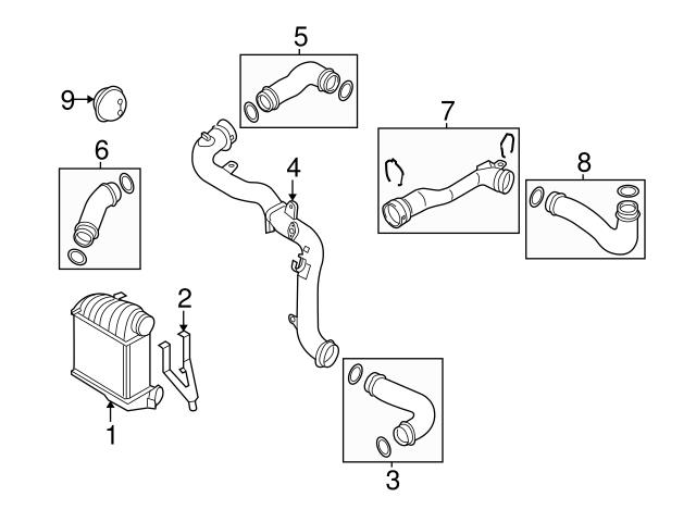Genuine VW/Audi 1J0145840H Turbocharger Intercooler Pipe - VW ...