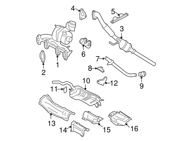 Genuine VW/Audi 1J0253201A Exhaust Pipe Connector - VW | 1J0253201 ...