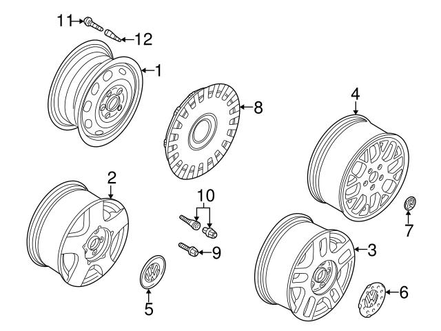 Genuine VW/Audi 1J0601149AGRB Wheel Cap - VW | VW1J0601149AGRB