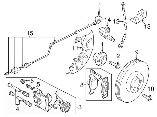 Genuine VW/Audi 1J0615219 Brake Caliper Guide Pin; Left, Right - VW ...