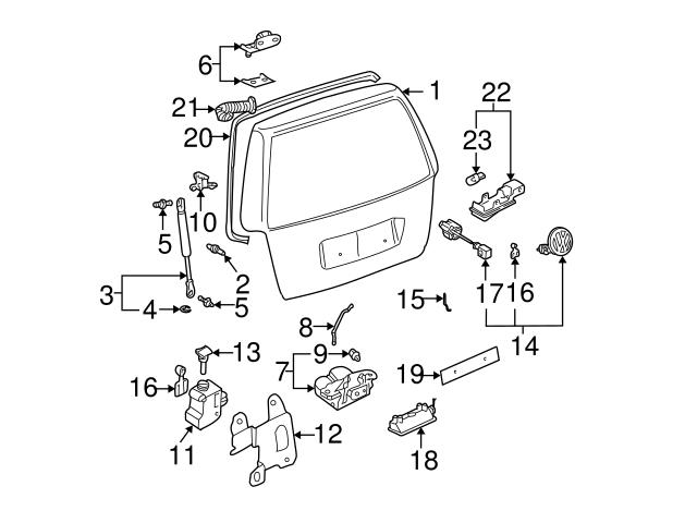 Genuine VW/Audi 1J0827566L Liftgate Latch Handle; Rear - VW ...