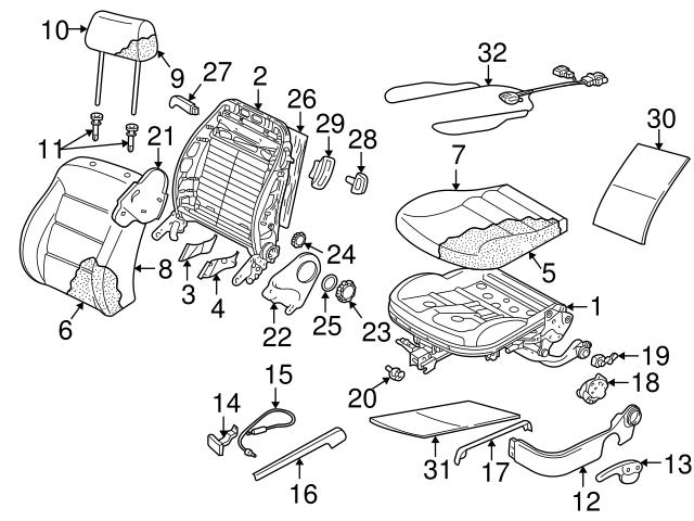 Genuine VW/Audi 1J0963555B Seat Heater Pad; Left, Right, Lower - VW ...
