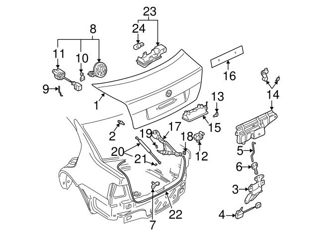 Genuine VW/Audi 1J5827567A Deck Lid Release Solenoid Bracket; Rear Left ...