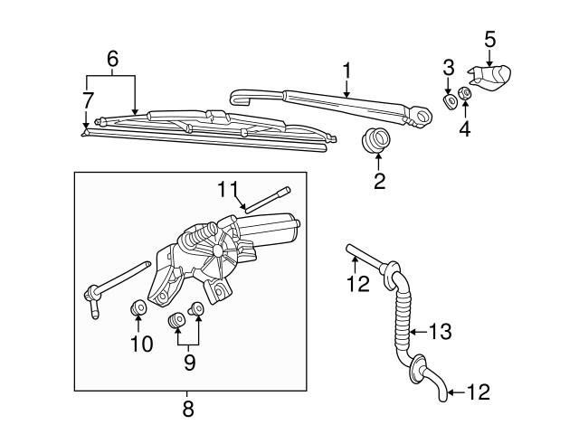 Genuine VW/Audi 1J9955707 Back Glass Wiper Arm; Rear - VW | VW1J9955707