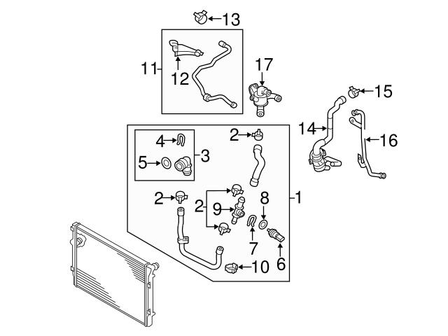 Genuine VW/Audi 1K0121070CF Coolant Pipe; Lower - VW | VW1K0121070CF