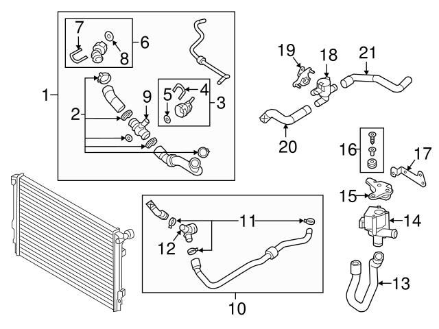 Genuine VW/Audi 1K0121093CJ Water Pump Bracket; Front - VW | VW1K0121093CJ