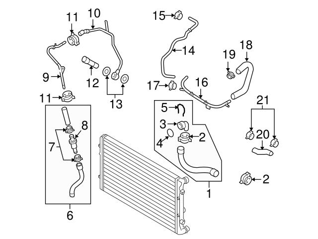 Genuine VW/Audi 1K0121157BQ Heater Hose - VW | VW1K0121157BQ
