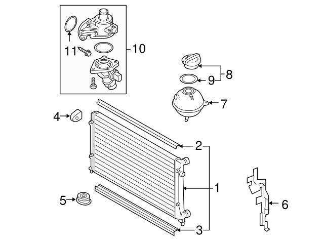 Genuine VW/Audi 1K0121283F Radiator Support Air Deflector; Left - VW ...