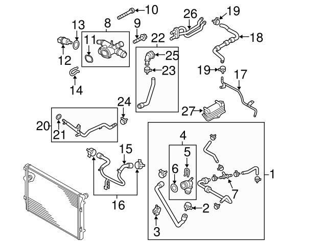 Genuine VW/Audi 1K0122073GE HVAC Heater Hose Connector Tech Tray; Upper ...
