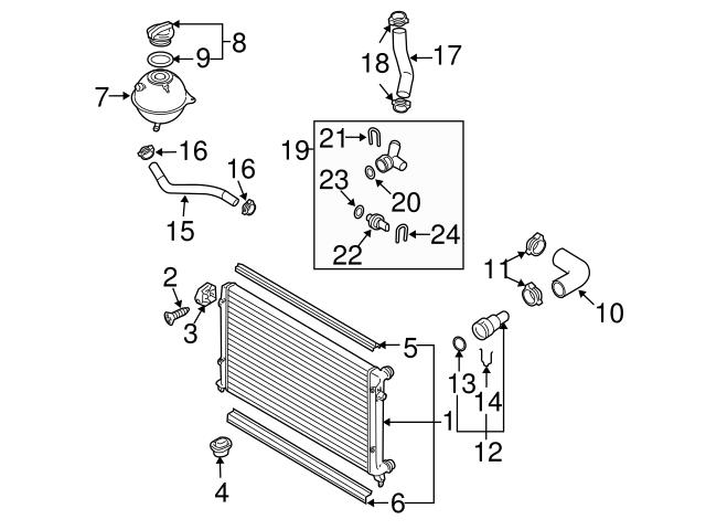 Genuine VW/Audi 1K0122291AE Cooling System Bypass Line Adapter; Lower ...