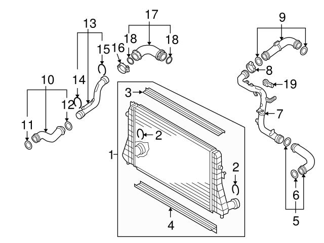 Genuine VW/Audi 1K0145834AM Turbocharger Intercooler Pipe; Left Front ...