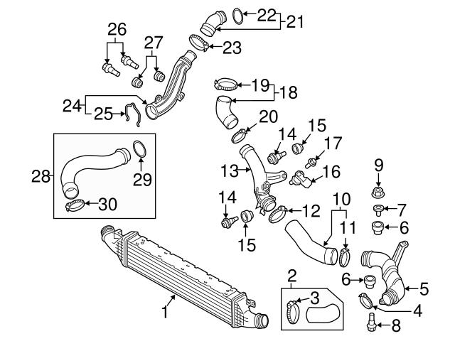 Genuine VW/Audi 1K0145840AF Turbocharger Intercooler Pipe; Right - Audi ...