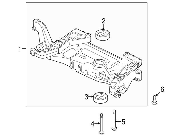 Genuine VW/Audi 1K0199868Q Suspension Crossmember Insulator; Upper ...