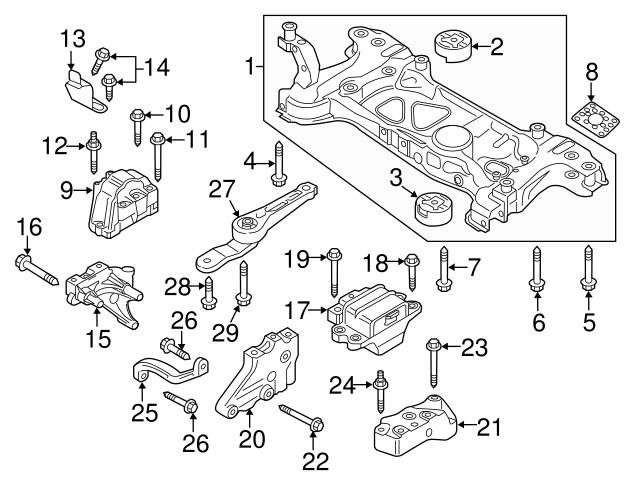 Genuine VW/Audi 1K0199868R Suspension Crossmember Insulator; Upper - VW ...