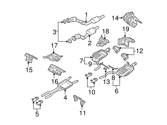 Genuine VW/Audi 1K0253141L Exhaust Muffler Clamp; Center, Front - Audi ...