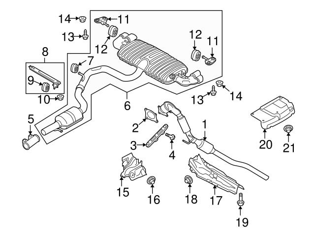 Genuine VW/Audi 1K0253144AQ Exhaust System Hanger Bracket; Front - Audi ...