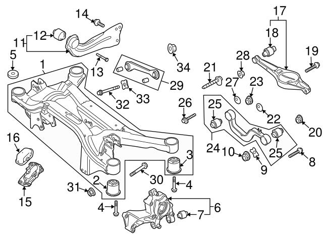 Genuine VW/Audi 1K0505145J Suspension Crossmember Insulator; Left Front ...