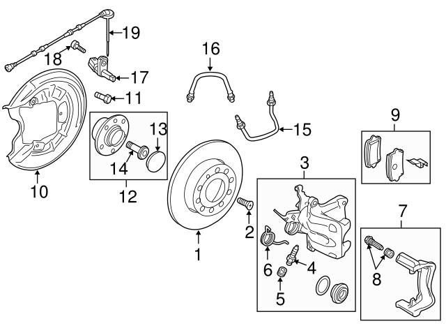 Genuine VW/Audi 1K0611764L Brake Hydraulic Line; Rear Right - Audi, VW ...