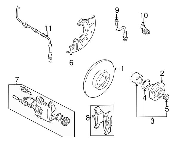 Genuine VW/Audi 1K0615124D Brake Caliper; Front Right - VW | 1J0615124 ...