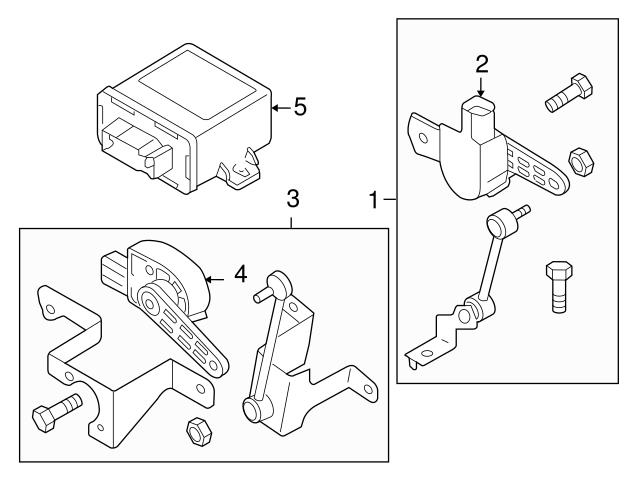 Genuine VW/Audi 1K0941273E Headlight Level Sensor; Rear - Audi, VW ...