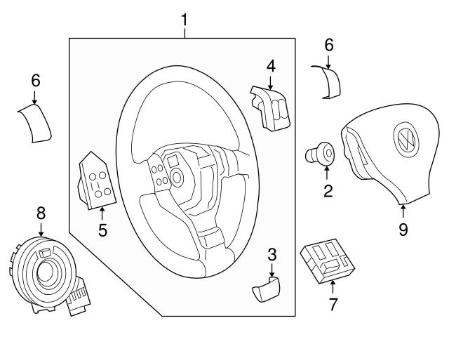 Genuine VW/Audi 1K0959542B Steering Column Control Unit SKU: 1443095-VW ...