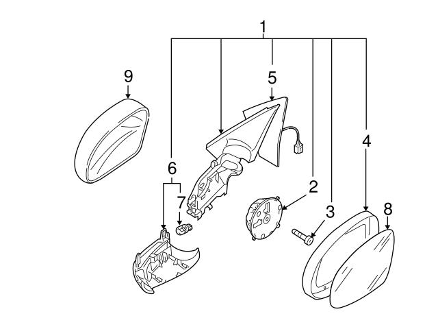 Genuine VW/Audi 1K0959578 Door Mirror Drive Motor; Left, Right - VW ...