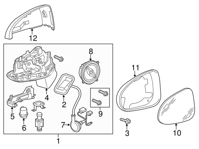 Genuine VW/Audi 1K0959578A Door Mirror Drive Motor; Right, Left - VW ...