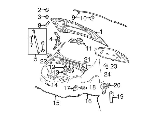 Genuine VW/Audi 1K1823535A Hood Release Cable; Rear - VW | VW1K1823535A